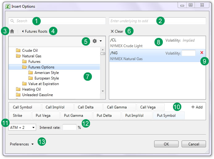 The Options Dialog Box